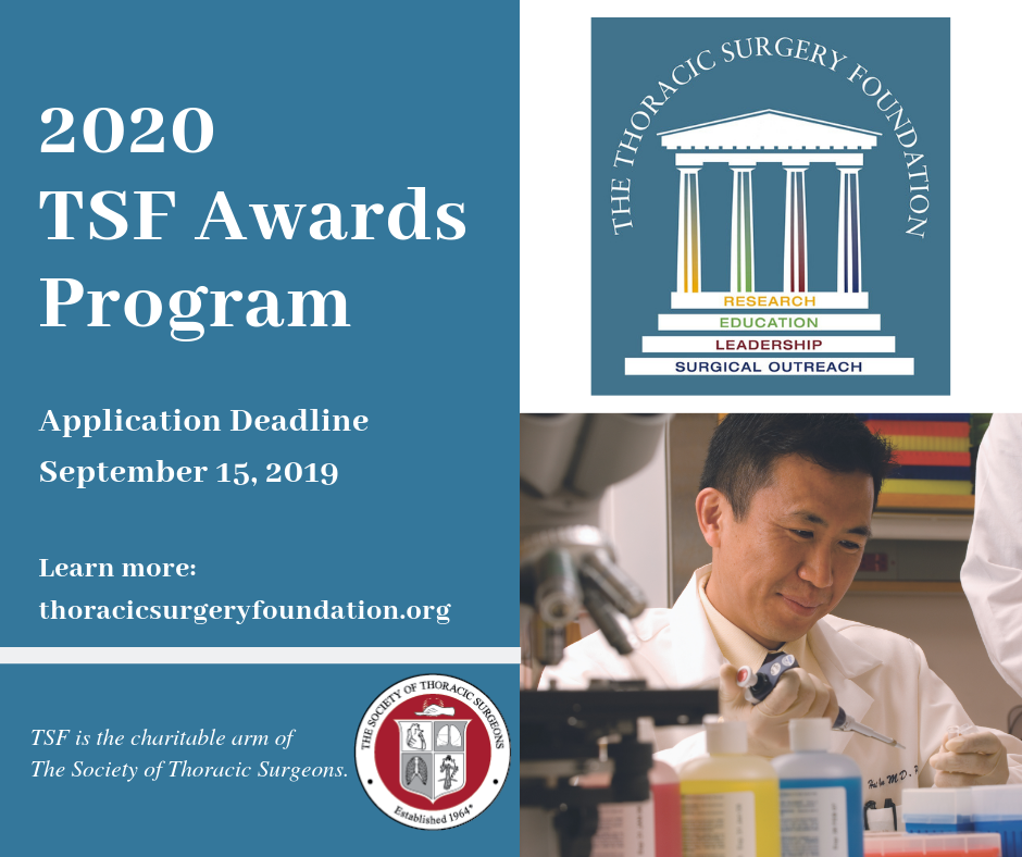 2020 Thoracic Surgery Foundation Awards Are Now Available | CTSNet